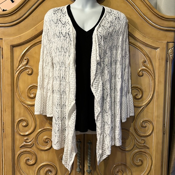 JEANNE PIERRE | Sweaters | Nwt Jeanne Pierre White Open Knit Shrug ...